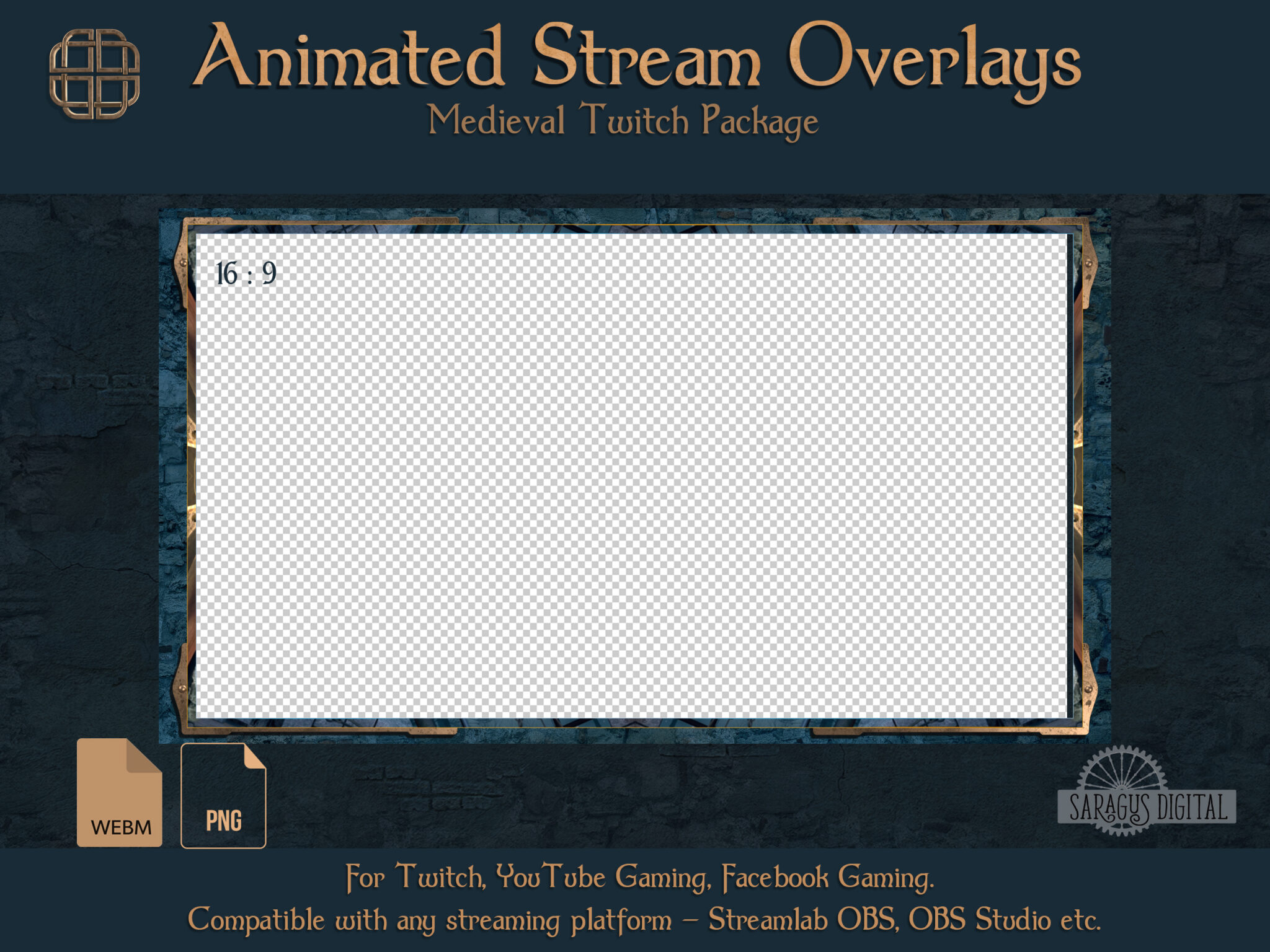 Medieval Animated Twitch Overlay Package, Borders, Chats, Backgrounds ...