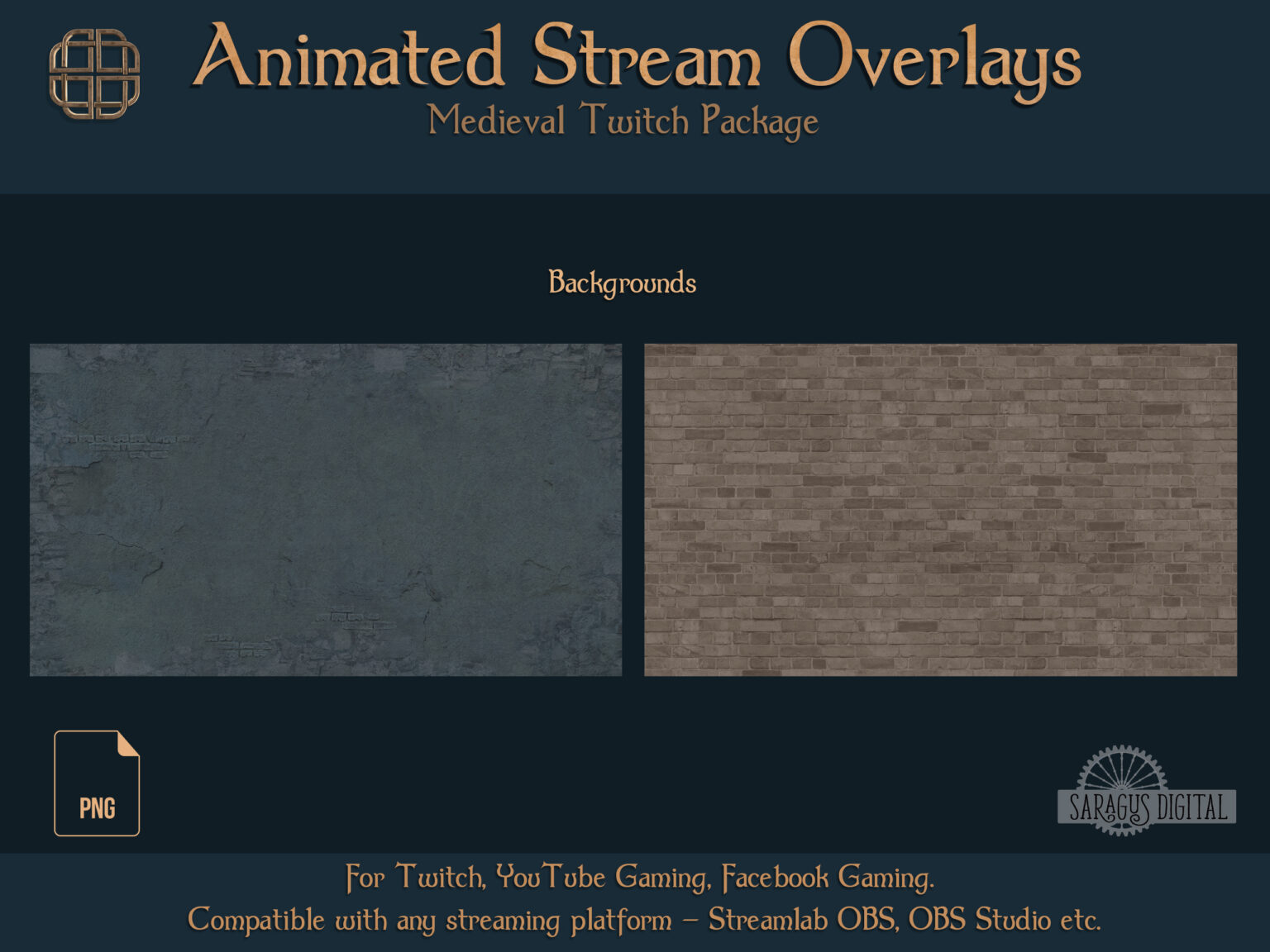 Medieval Animated Twitch Overlay Package, Borders, Chats, Backgrounds ...