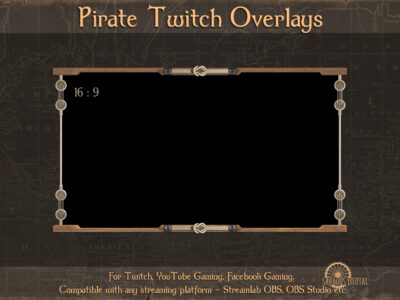 Pirate Stream Overlays, Animated Twitch Package, Borders, Chats ...
