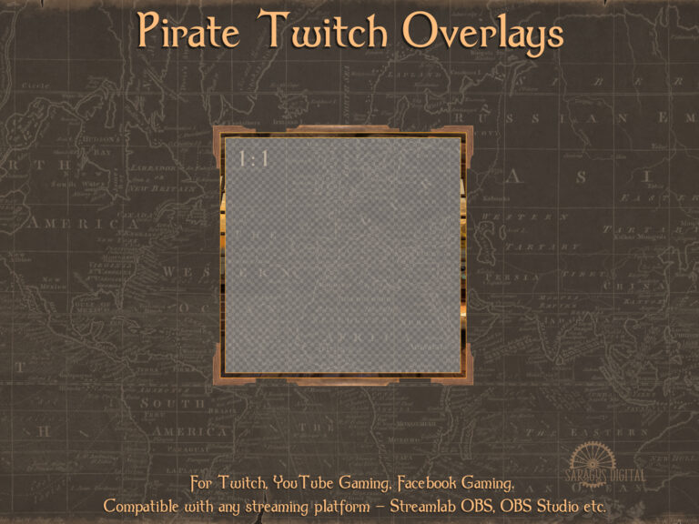 Pirate Stream Overlays, Animated Twitch Package, Borders, Chats ...