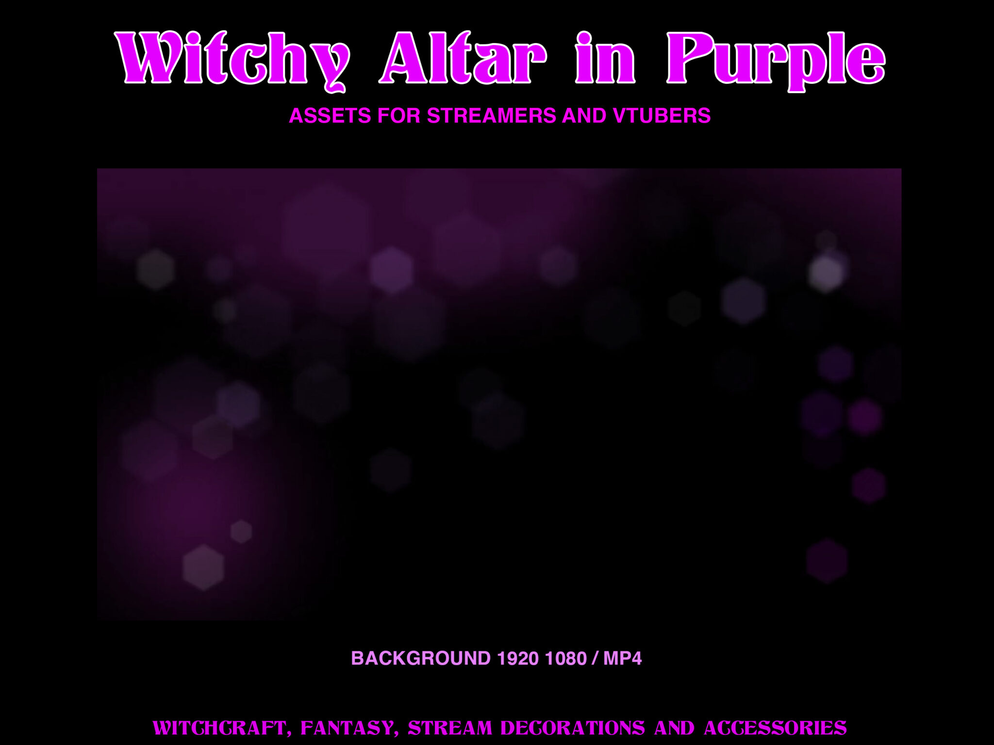 Witch Twitch overlays, animated vtuber assets, supplies for pagan altar ...