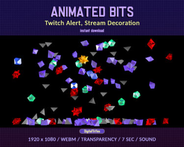Twitch Alert Animated Bits, Stream Overlay, Falling Crystals Bit ...