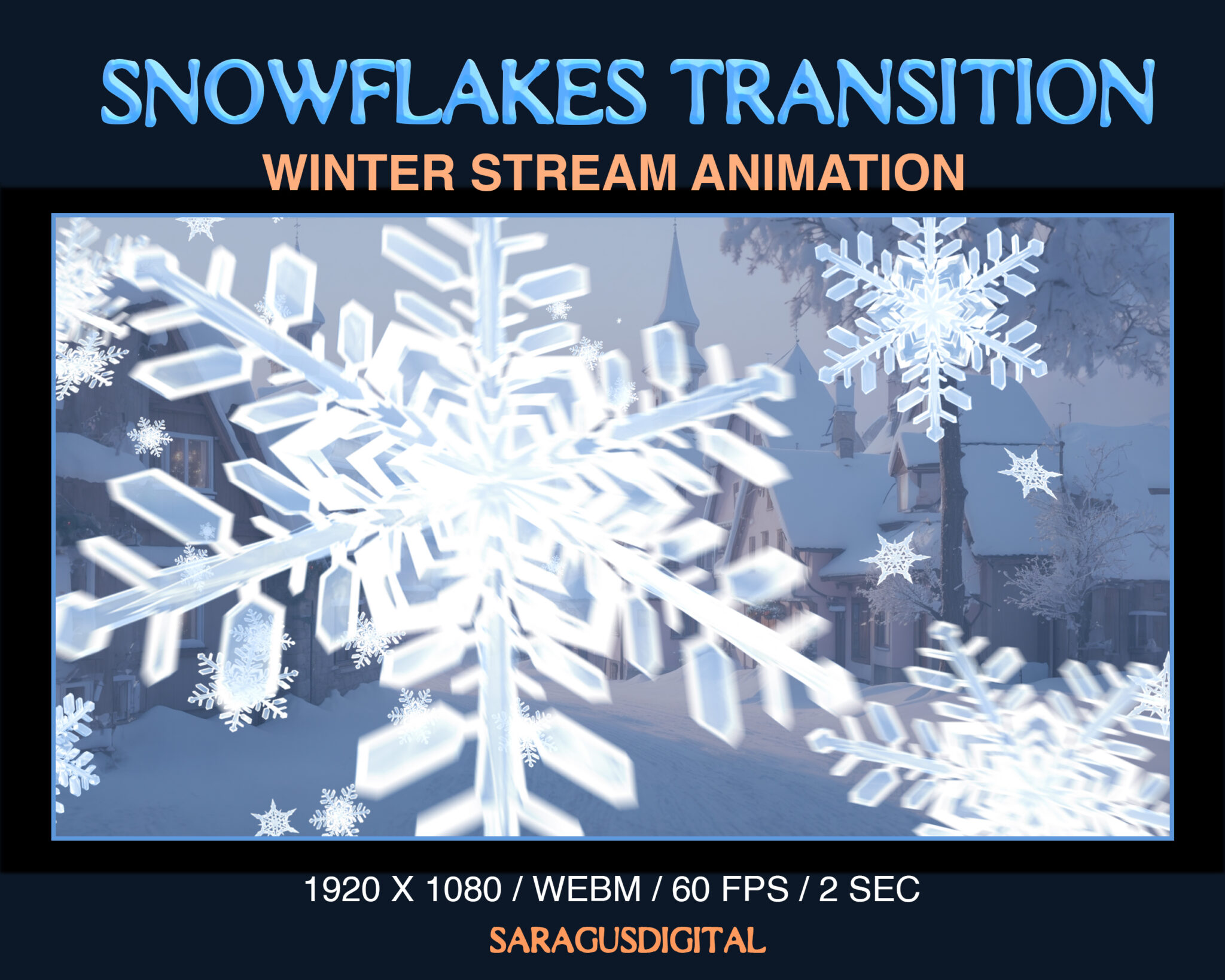Christmas snowflakes, stinger transition, animated snow overlay for ...