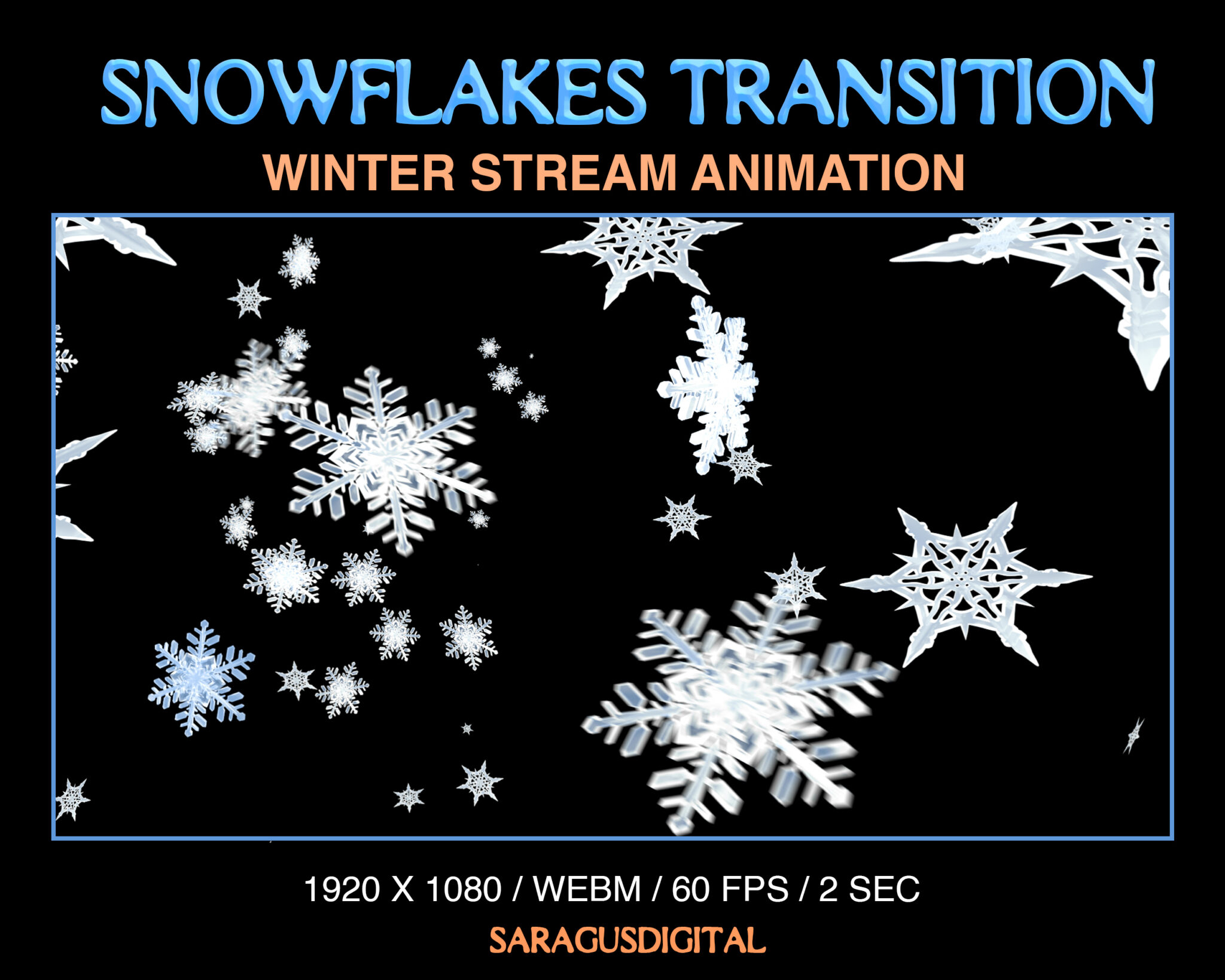 Christmas snowflakes, stinger transition, animated snow overlay for ...
