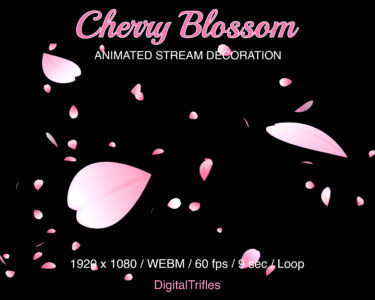 Sakura Stream Decorations, Cherry Blossom Animated Twitch Overlay, Pink ...