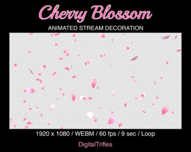 Sakura Stream Decorations, Cherry Blossom Animated Twitch Overlay, Pink ...