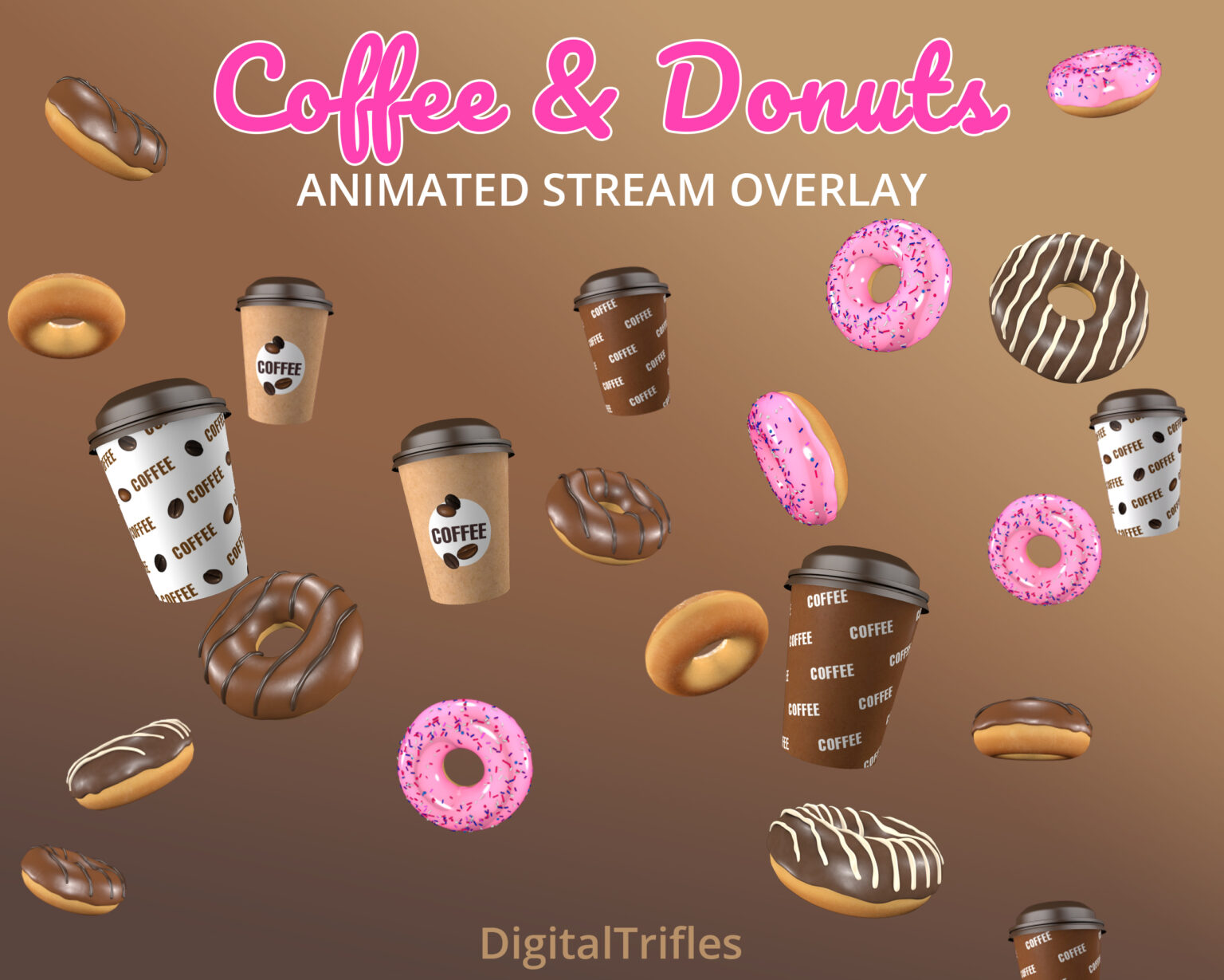 Twitch Alert Coffee and Donuts, Animated Stream Alert, Donations ...